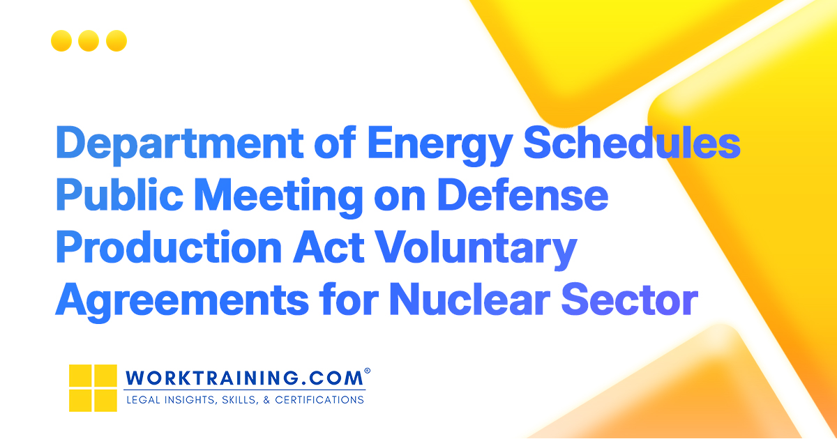 DOE DPA Nuclear Meeting Announced